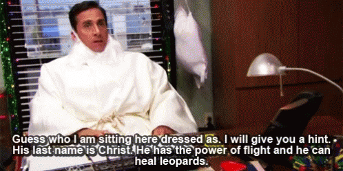 The Office Christmas Michael As Christ GIF | GIFDB.com