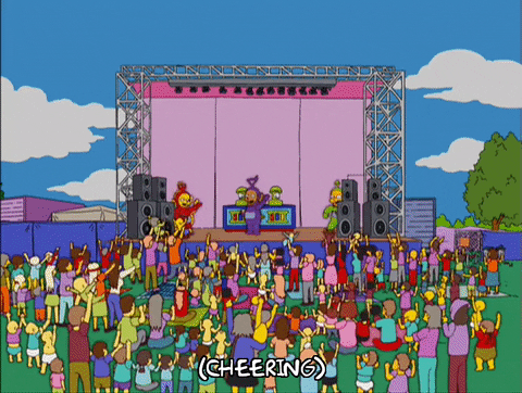 The Simpsons Teletubbies Cartoon Concert GIF | GIFDB.com