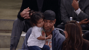Tim Duncan Daughter Quill Kiss GIF | GIFDB.com