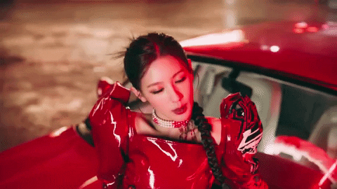 Tomboy Gidle Miyeon Red Car GIF | GIFDB.com