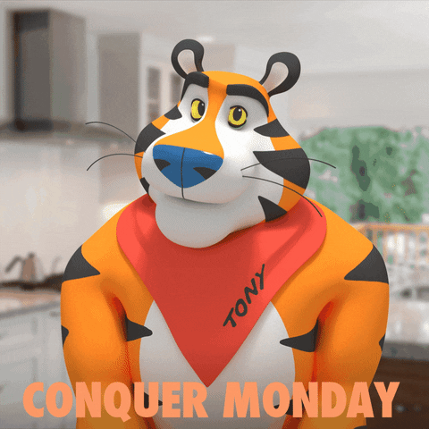 Tony The Tiger Conquer Monday GIF | GIFDB.com