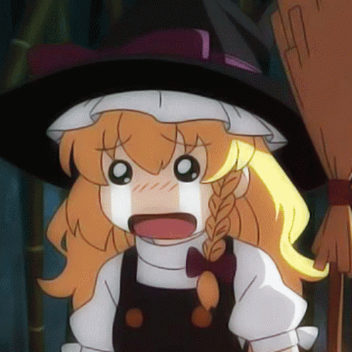 Touhou Project Marisa Kirisame Shocked Crying GIF | GIFDB.com