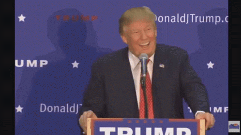 Trump Podium Happy Laughing GIF | GIFDB.com