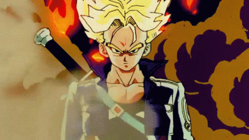 Trunks Dragon Ball Angry Fire Explosion GIF | GIFDB.com