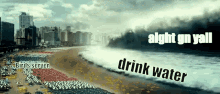 Tsunami Devouring City Funny Meme GIF | GIFDB.com