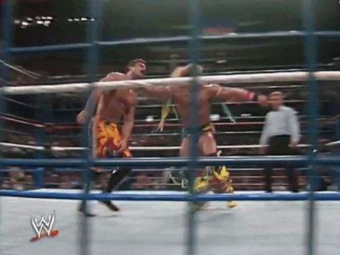 Ultimate Warrior Pushing Opponent GIF | GIFDB.com