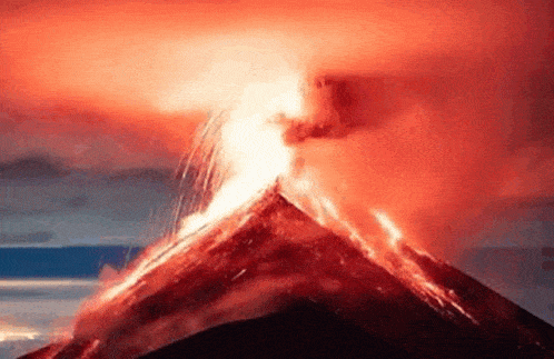 Volcano Eruption Splashing Lava Fire GIF | GIFDB.com