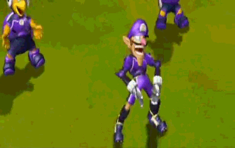 Waluigi Dancing Moves On The Ground GIF | GIFDB.com