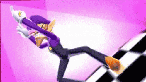 Waluigi Handing Out Rose Mario Series GIF | GIFDB.com