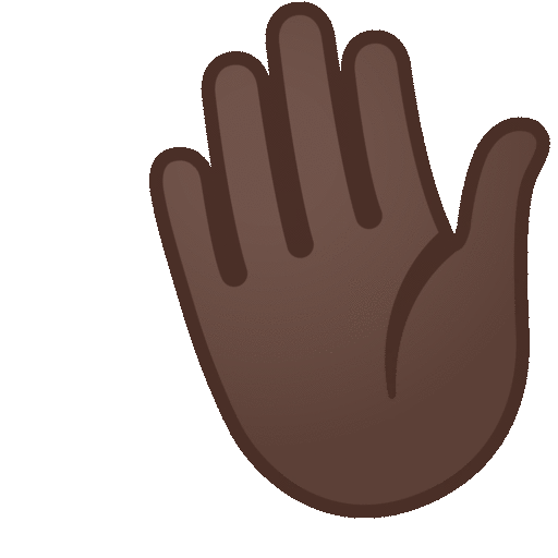 Waving Hand Dark Brown Sticker GIF | GIFDB.com