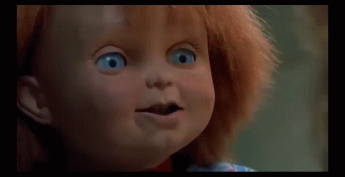 Weird Chucky Blink Child's Play GIF | GIFDB.com