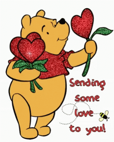 Winnie The Pooh Sending Hearts To You GIF | GIFDB.com