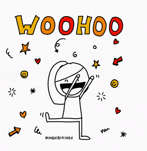 Woohoo Happy Girl Doodle Dance GIF | GIFDB.com