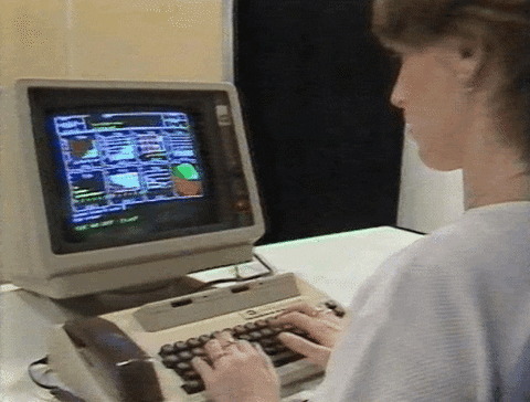 Working Using Vintage Computer GIF | GIFDB.com