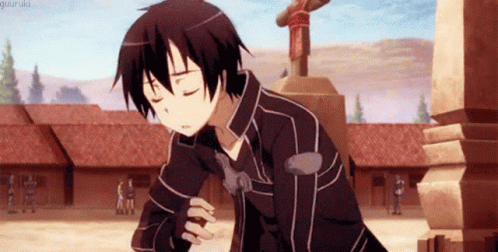 Yawning And Drowsy Kirito GIF | GIFDB.com