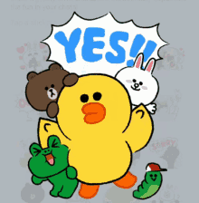 Yes Line Friends Sally GIF | GIFDB.com