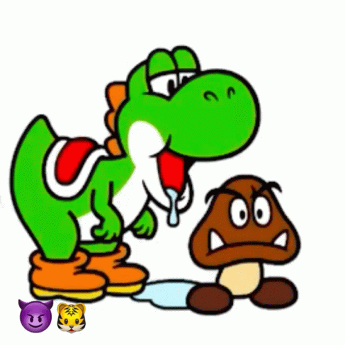Yoshi Dinosaur Drooling GIF | GIFDB.com