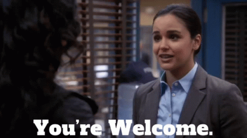 You're Welcome Amy Santiago GIF | GIFDB.com