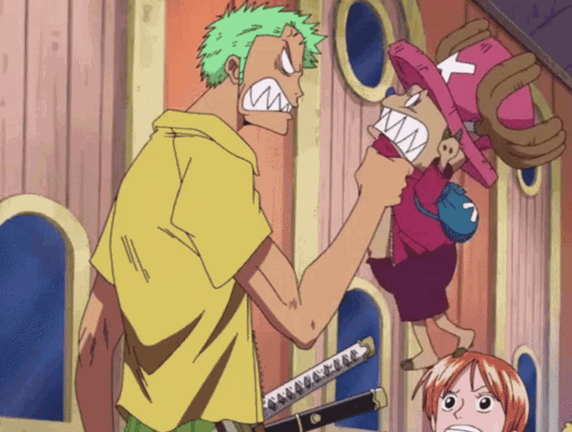 Zoro Shout At Chopper GIF | GIFDB.com