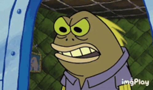 A Cartoon Character From Spongebob Squarepants Has A Very Angry ...