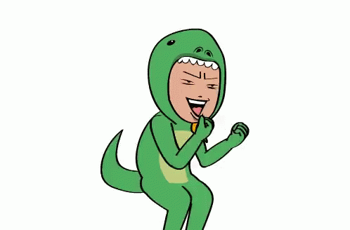 Animated Man In Lizard Costume Dancing