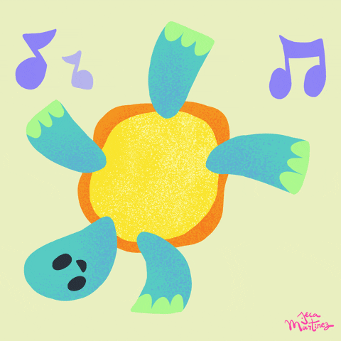 Animated Turtle Dancing Energetically