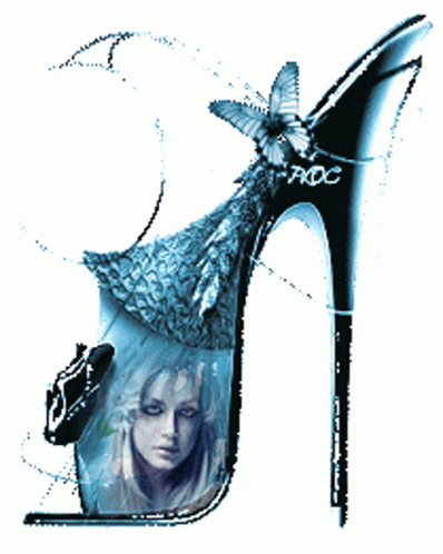 Blue Butterfly Shoe Heels
