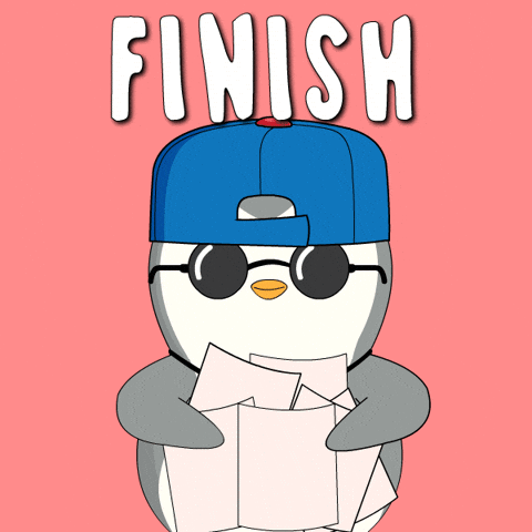 Cartoon Penguin It Is Finished