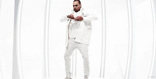 Chris Brown On All White Smooth Moves
