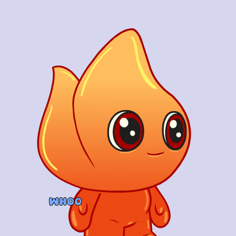 Congrats Cute Cartoon Fire Cheering Meme