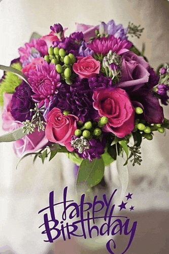 Happy Birthday Happy Birthday With Flowers Meme GIF | GIFDB.com