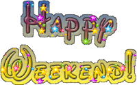 Happy Weekend Animated Text Sticker GIF | GIFDB.com