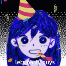 Lets Party Guys Girl With Party Hat