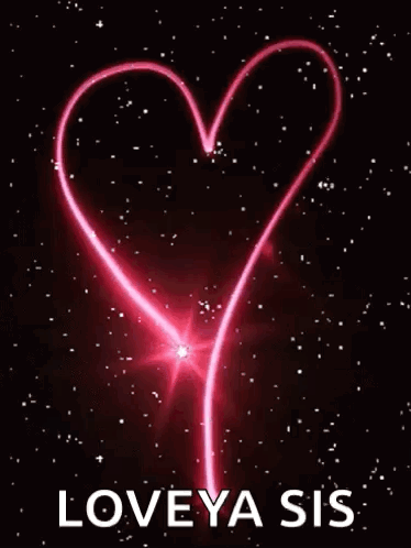 Pink Heart On The Sky Love You Sis