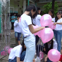 Prepare Pink Surprise Birthday Balloons