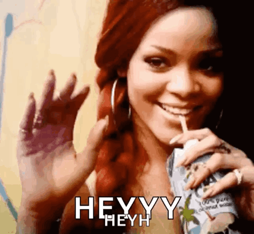 Rihanna Hey Waving Hi