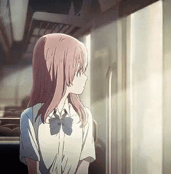 A Silent Voice Shouko Nishimiya Looking Out GIF | GIFDB.com