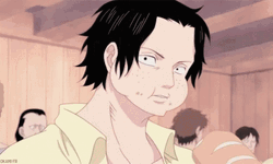 Ace One Piece Stare Eating Bread GIF | GIFDB.com
