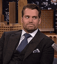 Actor Henry Cavill Shaking Head Reaction GIF | GIFDB.com