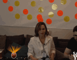 Actress Emilia Clarke Doing Iconic Dab GIF | GIFDB.com