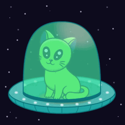 Adorable Alien Cat Riding Ufo GIF | GIFDB.com