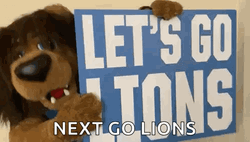 Adorable Detroit Lions Roary Lets Go Lions Cheering GIF | GIFDB.com