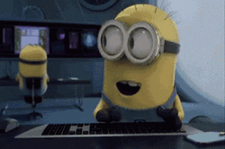Adorable Minions Pretending To Work GIF | GIFDB.com