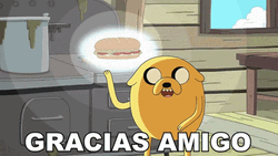Adventure Time Jake And Shining Sandwich Muchas Gracias GIF | GIFDB.com