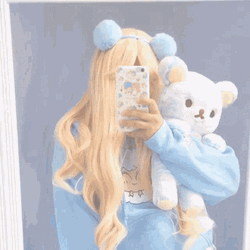 Aesthetic Girl In Blue Color GIF | GIFDB.com