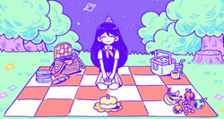 Aesthetic Picnic Girl Discord Banner GIF | GIFDB.com