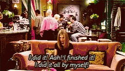 Ah Finished It All By Myself Rachel Green GIF | GIFDB.com