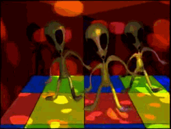 Alien Dancing On Disco Dance Floor GIF | GIFDB.com