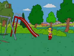 Alone Milhouse Simpsons Playing Frisbee GIF | GIFDB.com
