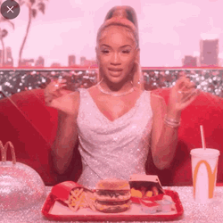 American Rapper Diamonté Harper Saweetie Showing Mcdonalds Meal GIF ...